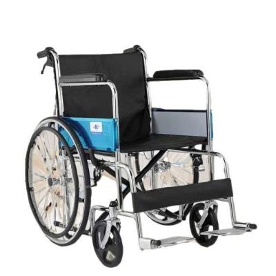 China Manually Operated Foldable Steel Wheelchair for Medical Use 120kg Capacity for sale