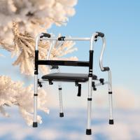 China Elderly Standing Frame Walker 8 Gear Adjustable Altitude Aluminum Alloy Without Wheels for sale