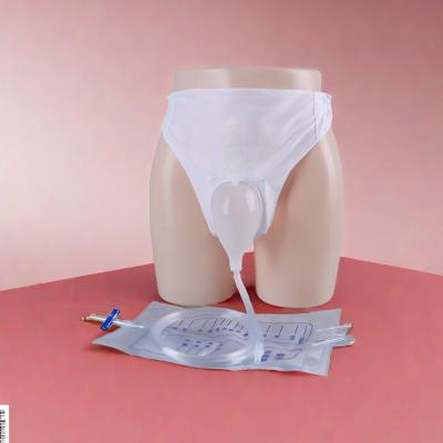 China Portable Male Urine Bag 1000ml Silicone External Catheter Collector Class I CE for sale