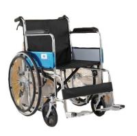 China Foldable Wheelchair for Disabled Adults 110kg Capacity Lightweight Steel Frame Mobility Aid for sale