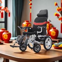 China Class II Steel Power Wheelchair Folding Electric Wheelchair 24V 250W for Disabled for sale