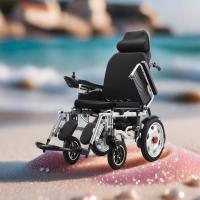 China Electric Wheelchair 250Wx2 Motors 24V High Backrest Folding Power Wheelchair for Adults Elderly Disabled for sale