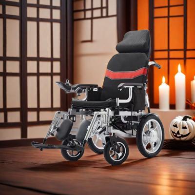 China Lightweight Aluminum Alloy Electric Wheelchair 24V Folding Power Remote Control 120kg Capacity for sale