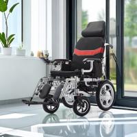 China Electric Wheelchair 12A Lead Acid Battery 500W Power Full Recline High Backrest Medical for sale