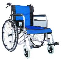 China Foldable Aluminium Manual Wheelchair 22 Inch Seat Width Solid Tire Durable for sale