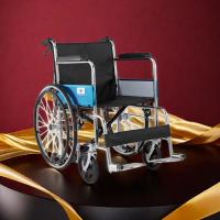China Foldable Lightweight Manual Wheelchair 100kg Capacity Durable Black Frame for sale
