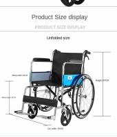 China Foldable Lightweight Manual Wheelchair 100kg Capacity Durable Black Frame for sale