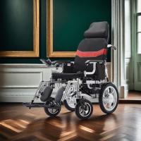 China 24V Electric Wheelchair Quick Folding Collapsible Power Wheelchair 250W Motor Lightweight Shock Absorbing for sale