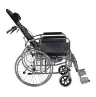China Adjustable Back Foldable Wheelchair 24 Inch Black 120kg Capacity Manual Wheelchair for sale