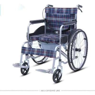China 16 Inch Lightweight Plastic Commode Wheelchair with High Carbon Stainless Steel Frame 300lb Capacity for sale