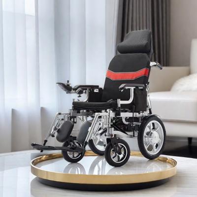 China Electric Wheelchair 24V 250Wx2 Self-Locking Brake Foldable High Backrest Full Recline for sale