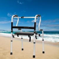China 8 Gear Adjustable Aluminum Underarm Crutch Frame Walker 4-Leg Support 200kg Capacity for sale