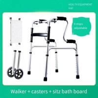 China Foldable Aluminum Walker for Disabled Adults with PP Cushion 180kg Capacity 8-Height Adjustable for sale