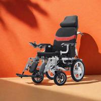 China Foldable Electric Wheelchair 250Wx2 Motor 24V with High Backrest Full Recline CE ISO for sale