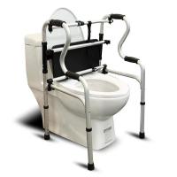 China Aluminum Alloy Geriatric Standing Frame Walker with Toilet Rail 200kg Capacity for sale