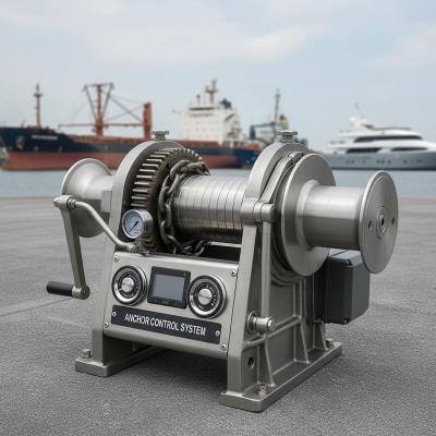 China 300 X 200 X 150 Mm Manual Windlass Winch Hydraulic Or Electric Suitable for Various Vessel Types Offering Anchor Control for sale