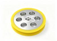 China Precision Machined 6061-T6 Aluminum Fixed Pulley with PU Cladding, Precision Tolerance Guide Wheel for Winch & Lifting Equipment for sale