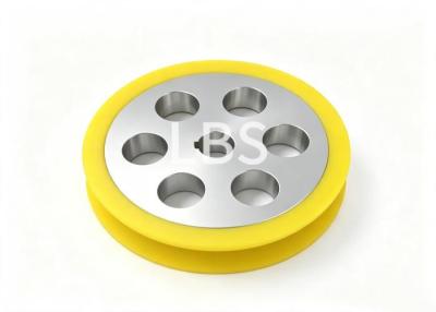 China Precision Machined 6061-T6 Aluminum Fixed Pulley with PU Cladding, Precision Tolerance Guide Wheel for Winch & Lifting Equipment for sale