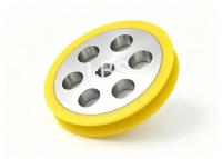 China Precision Machined 6061-T6 Aluminum Fixed Pulley with PU Cladding, Precision Tolerance Guide Wheel for Winch & Lifting Equipment for sale