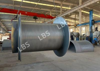 China Double‑Folded Lebus Grooved Winch Drum for Neat Multi‑Layer Wire‑Rope Spooling for sale