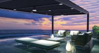 China 6x4m Aluminum Louver Pergola with Bluetooth Music System | 2.8mm Thick Beams & 150mm Posts for sale