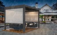 China Fully Sealed Aluminum Louver Pergola 6x4x2.8m with Bluetooth Music System and Remote Control for Outdoor Restaurants for sale