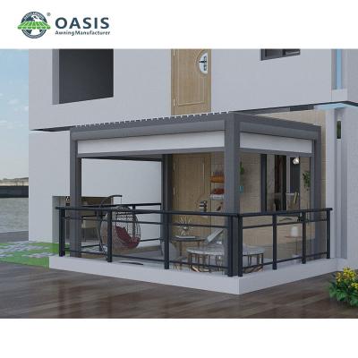 China Outdoor Aluminium Louvered Pergola 4x3x2.8m for Restaurants with 180x43mm Blades for sale