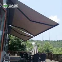 China Custom Size Retractable Awnings for Hotels - 0-100 Degree Adjustable Angle with Aluminium Alloy Frame for sale