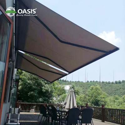 China Custom Size Retractable Awnings for Hotels - 0-100 Degree Adjustable Angle with Aluminium Alloy Frame for sale