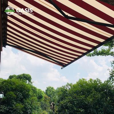 China 4m x 3.5m Retractable Power Awning with Full Cassette Box, Motorized Operation & Weather Sensors for sale