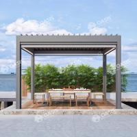 China Aluminum Louvered Pergola 6063T5 with Motorized Louver Roof 4000x3000mm for Restaurants for sale