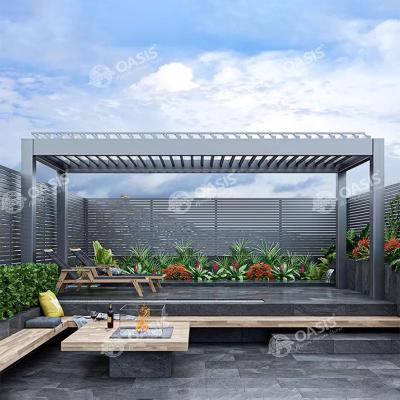 China Heavy Duty Aluminum Louvered Pergola for Swimming Pools 4000x5000mm Motorized for sale