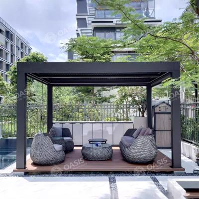 China Aluminum Louvered Pergola 180x43mm Blade 150x150mm Post for Swimming Pools for sale