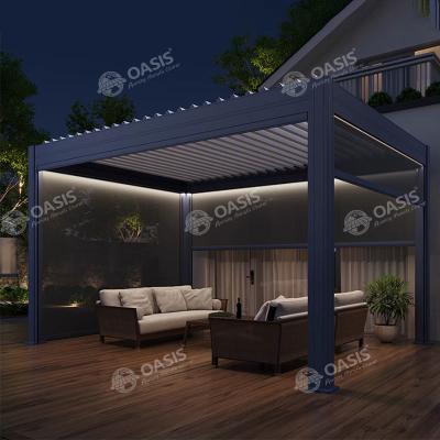 China Motorized Aluminum Louvered Pergola 4m x 3m Weatherproof Custom Size Color 6063T5 for sale