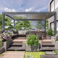 China Motorized Aluminum Pergola with Remote Louvers 4000x5000mm Freestanding for sale
