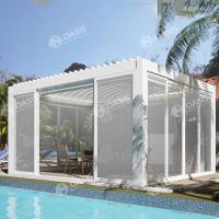 China Aluminum Louvered Pergola 4000x5000mm Motorized Waterproof Outdoor Roof System 6063T5 for sale