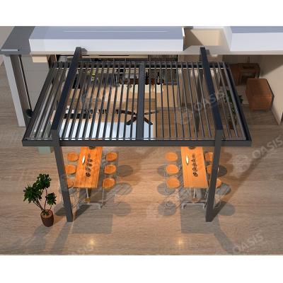 China Custom Electric Aluminum Louvered Roof Pergola Kit 4000x5000mm for Garden Gazebo for sale