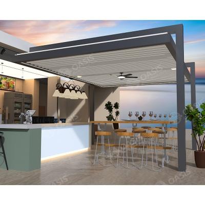 China Motorized Aluminum Louvered Pergola 4000x5000mm Outdoor Waterproof Patio Roof for sale