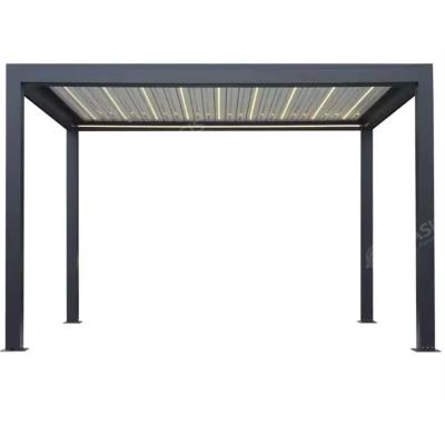 China Motorized Aluminum Louvered Pergola 3x4m Waterproof Outdoor Roof System for Garden Terrace for sale