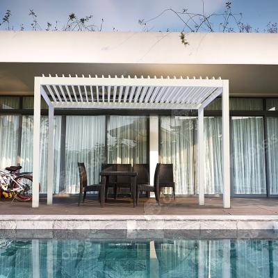 China Light Duty Freestanding Aluminum Pergola L001 with 6063-T5 Alloy Frame and Manual Louver Operation for Outdoor Sun Protection for sale