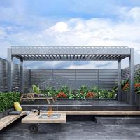 China 3m x 3m Aluminum Pergola with Adjustable Louvers and LED Lights - 6063-T5 Alloy Frame for sale