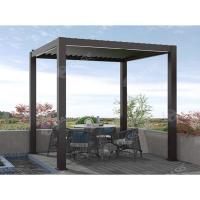 China Motorized Aluminum Louver Blade Pergola 4000x6000x2800mm with 0-100° Adjustable Roof System for sale