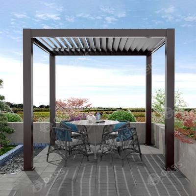 China Motorized Aluminum Pergola with Adjustable Louvered Roof 4000×8000×2800mm CE ROHS Certified for sale