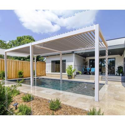 China Aluminium Louvre Roof Pergola 3x6m Motorized Bioclimatic Snow Resistant 100% Weatherproof Outdoor System for sale