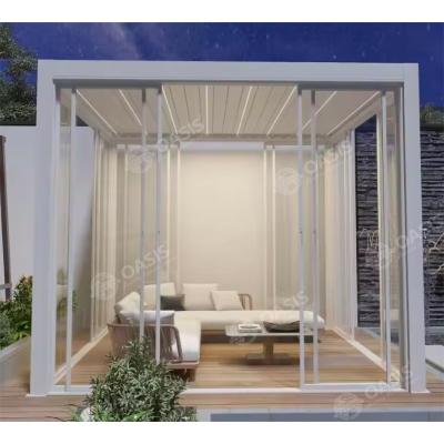 China Waterproof Motorized Aluminum Pergola 4x5m 4x6m with Adjustable Louver Blades and 10-Year Warranty for sale