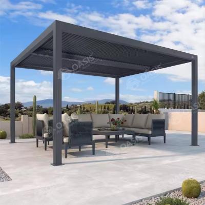 China CE Standard Motorized Aluminum Pergola with Adjustable Louvered Roof 0-100° Angle & 10-Year Warranty for sale