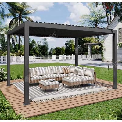 China Motorized Aluminum Louvered Blade Pergola with 0-100° Adjustable Angle and 10-Year Warranty for Outdoor Spaces for sale