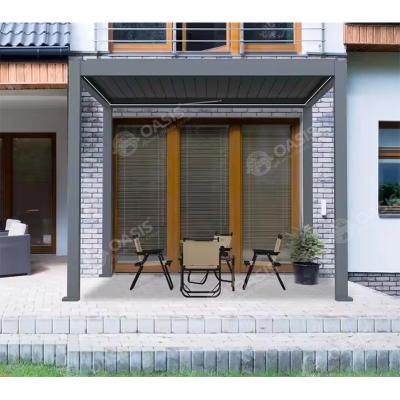 China Motorized Aluminum Louvered Pergola 4x8m with 0-100° Adjustable Blades and 10-Year Warranty for sale