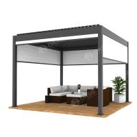 China Freestanding Aluminum Motorized Louvered Pergola 4000x5000x2800mm with 180x43mm Blades for sale