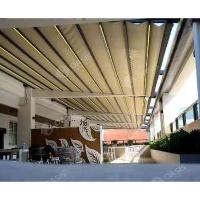 China Motorized Retractable Fabric Pergola with 12M Width, 110V/220V Motor and Class 6 Wind Resistance for Outdoor Shade for sale